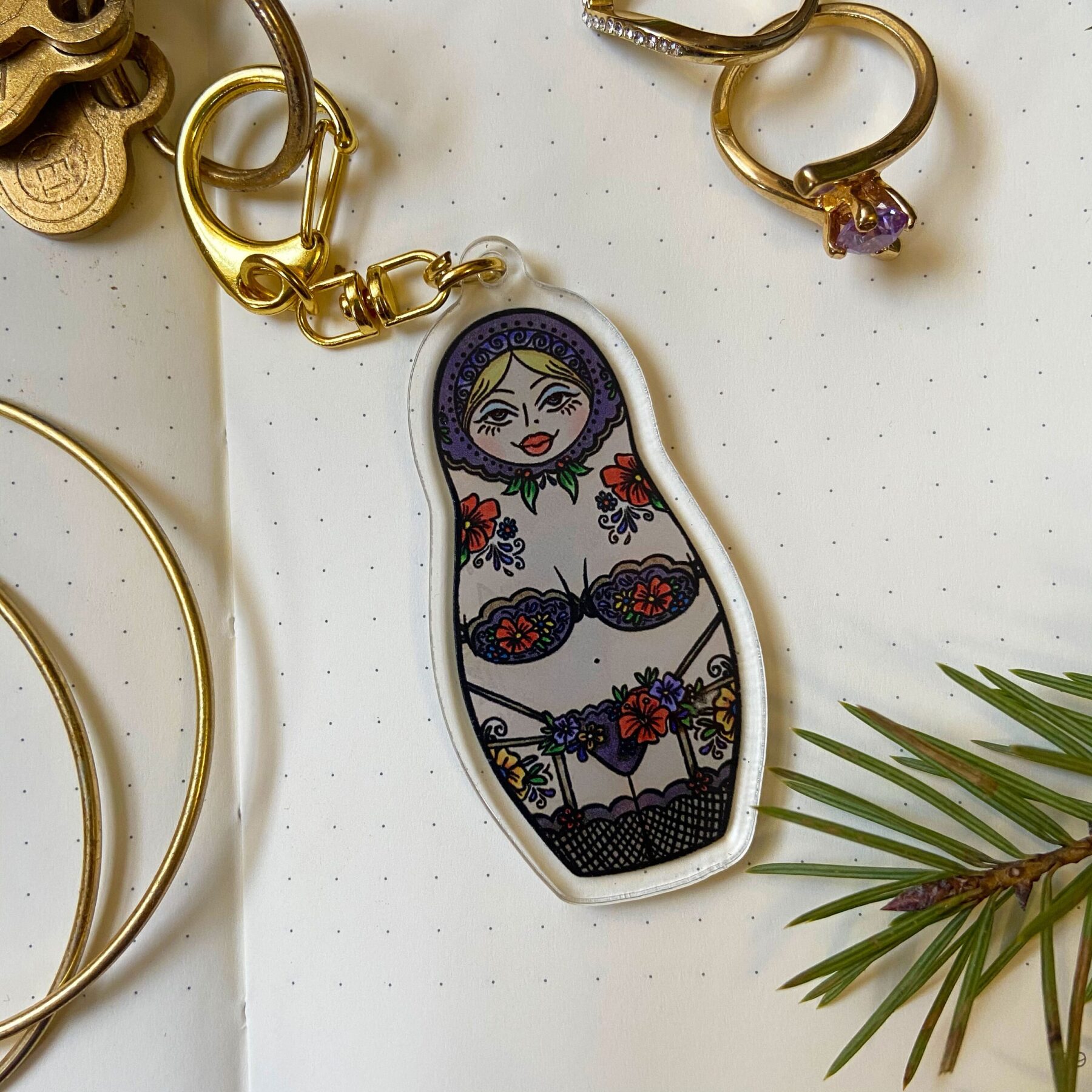 Sexy Matryoshka Keychain - Kurochka Gifts