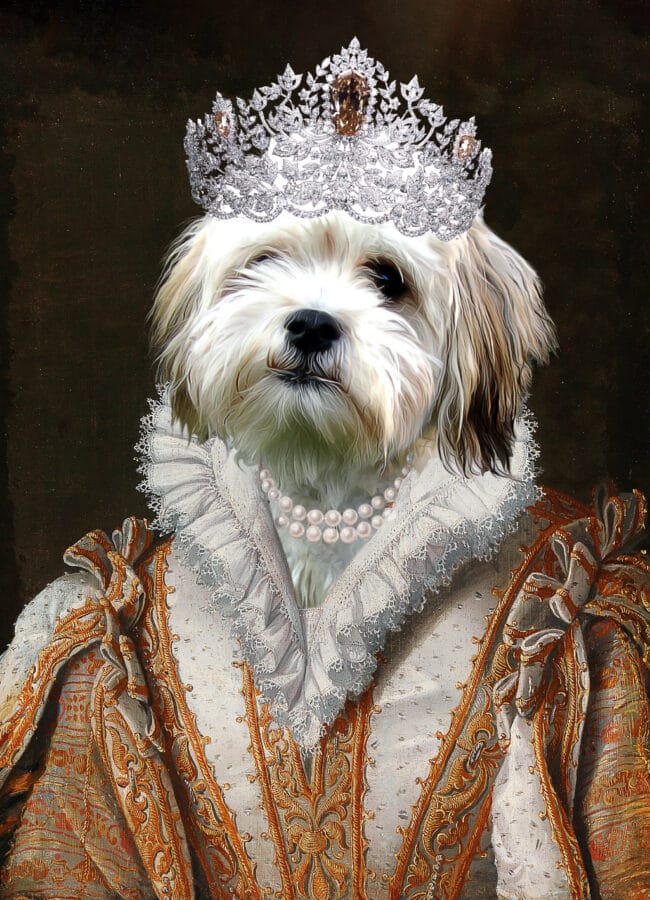Obsessed with your pet? Get a royal portrait featuring them!